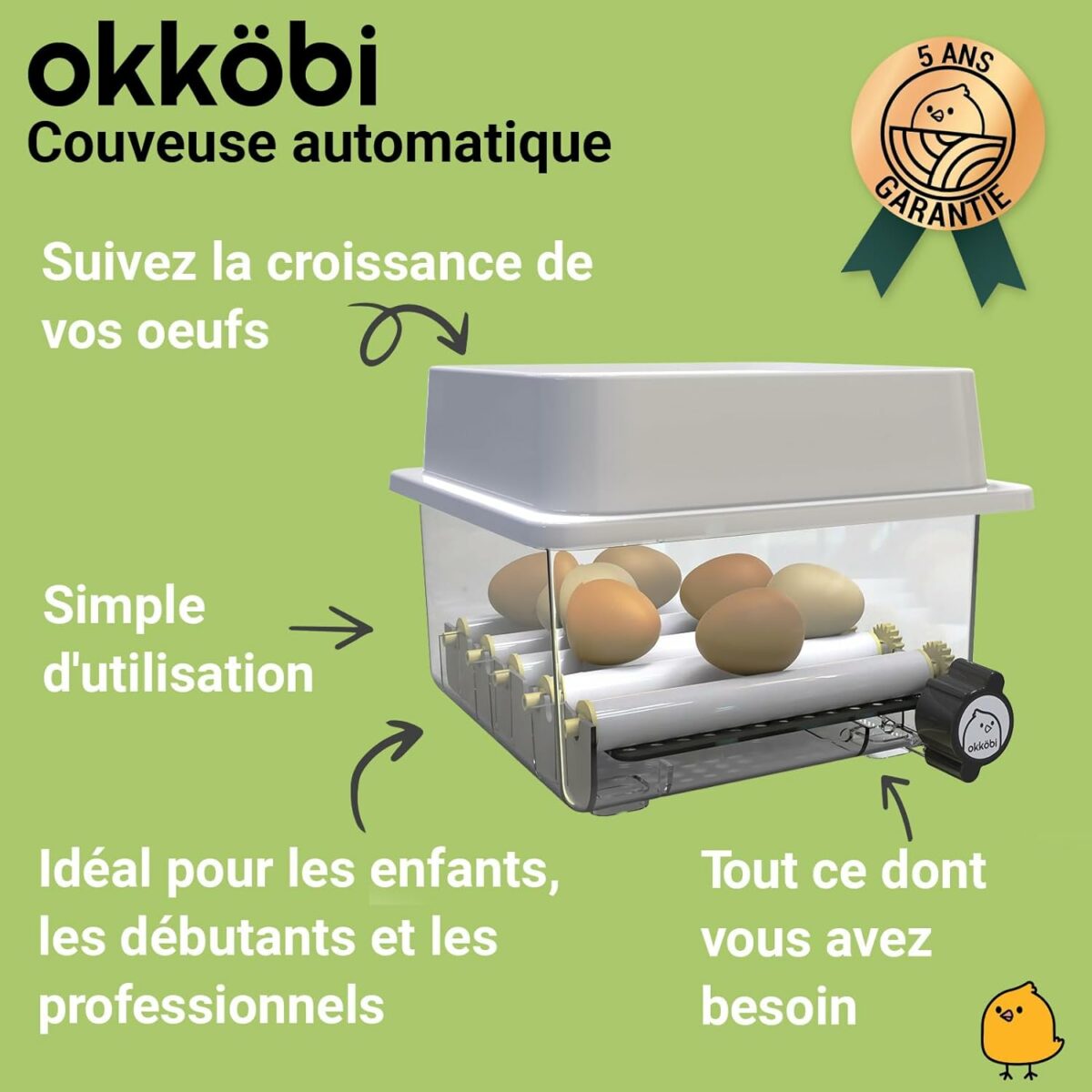 Couveuse automatique 12 oeufs — Okköbi OBI-12 • Poulaillers.com
